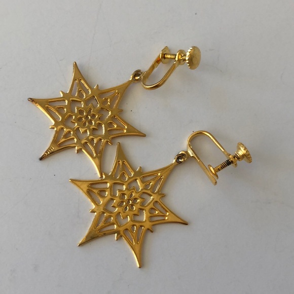 Mma | Jewelry | Mma Screw On Gold Tone Stars Earrings B | Poshmark